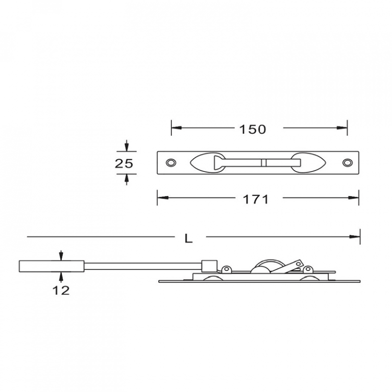 Chốt âm cửa sắt D922.60.200 | Dorrenhaus